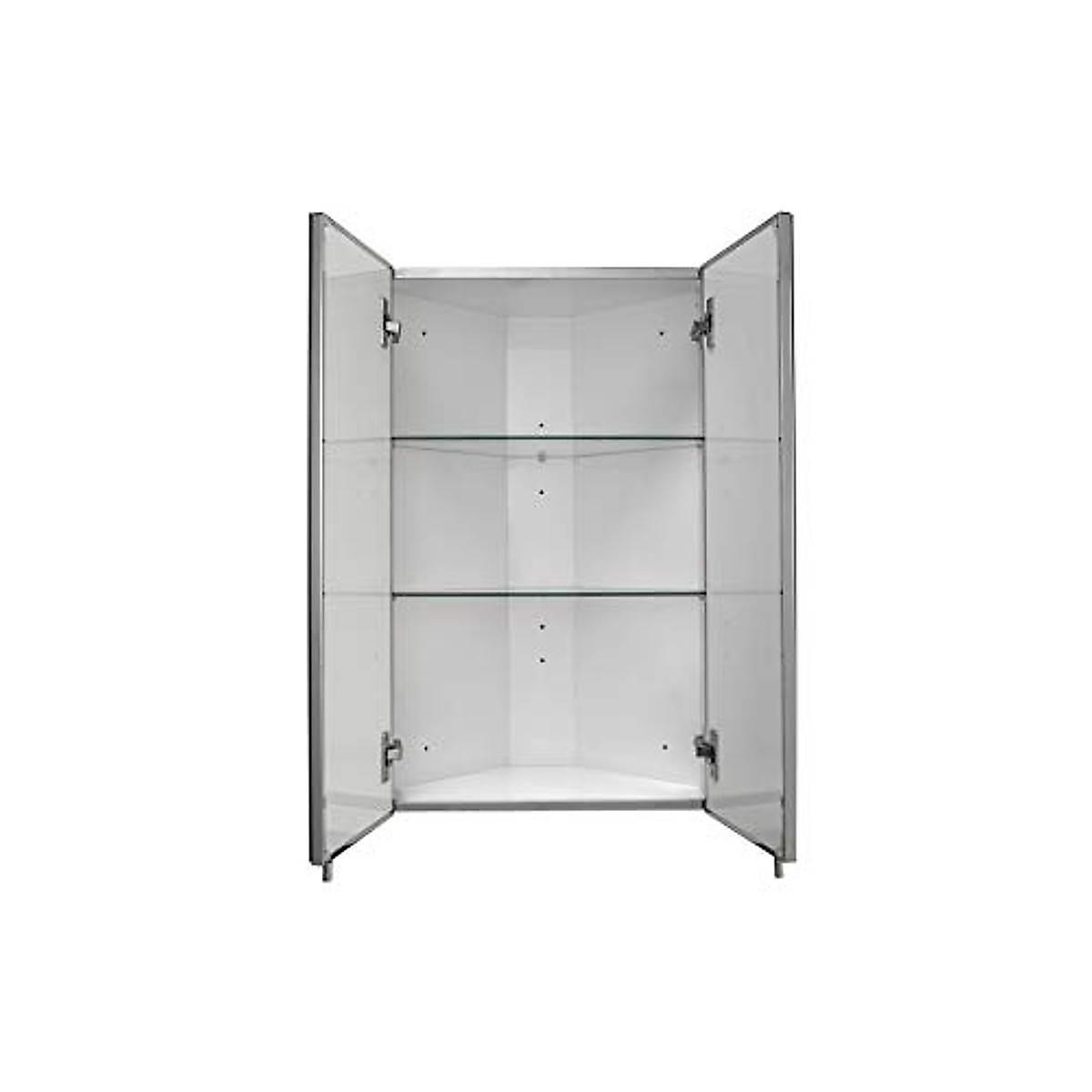 Croydex WC766105AZ Avisio Double Door Corner Bathroom, 27.6" H x 17.7" W Medicine Cabinet, Stainless Steel
