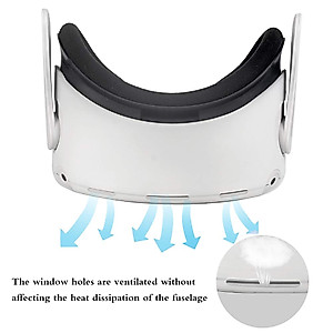 Vakdon VR Shell Protective Cover Compatible for Oculus/Meta Quest 2 Front Face Protector Cover Anti Scratch Anti Dust Anti Shock, Soft and Washable (Transparent)