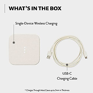 Courant Catch:1 Essentials - Belgian Linen Wireless Charging Pad - Qi-Certified - Compatible with iPhone 14, 13, 12, 11, X, SE, Samsung Galaxy S23, S22, S21, S20, Note, AirPods, AirPods Pro (Natural)