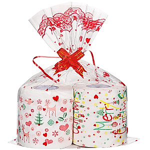 Merry Christmas Toilet Paper- Christmas Toilet Paper Roll for White Elephant Gifts, Tissue Napkin Prank Fun- Christmas Decorations for Xmas Stocking Stuffers Novelty Gift Idea, 2 Roll