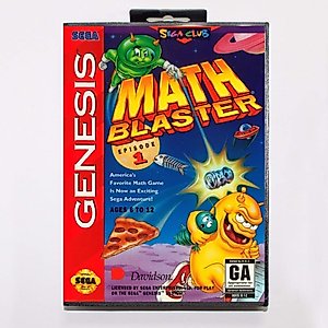 Aditi Math Blasters Episode 1 Game Cartridge 16 bit MD Game Card With Retail Box For Sega Mega Drive For Genesis