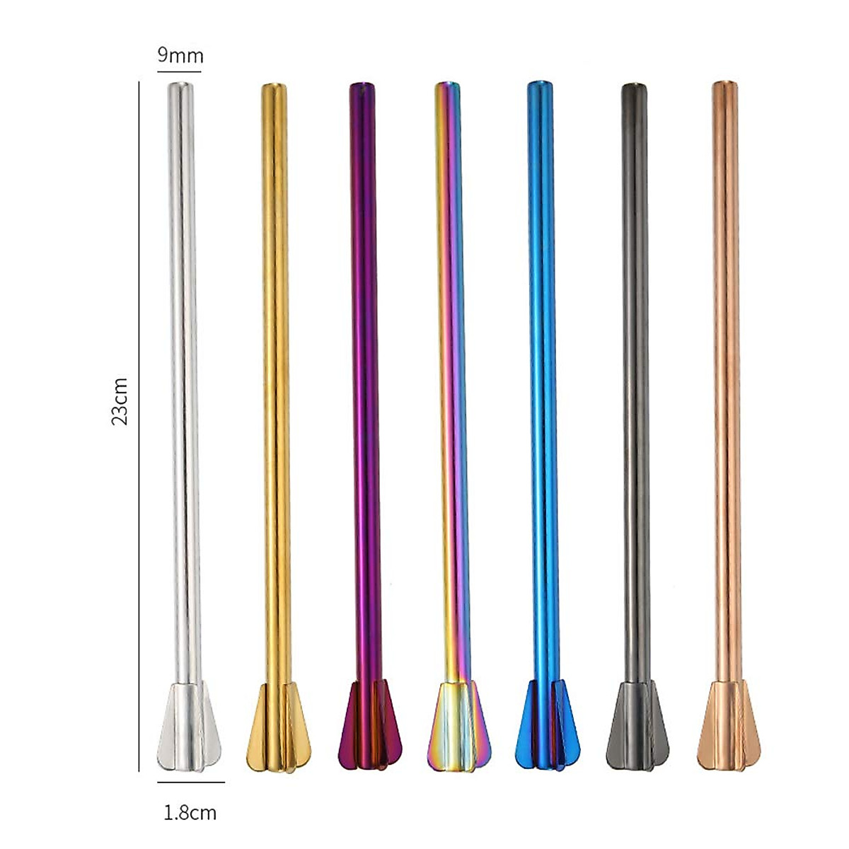 DOITOOL 4pcs Stainless Straws Smoothie Straw Drink Whisk Drink Stirrers Metal Drinking Straw Beverage Straws Reusable Bubble Tea Straw Cocktail Straw Blender Mixing Spoon Symphony Tumbler