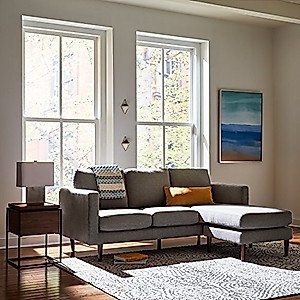 Amazon Brand – Rivet Revolve Modern Upholstered Sofa with Reversible Sectional Chaise, 80"W, Grey Weave