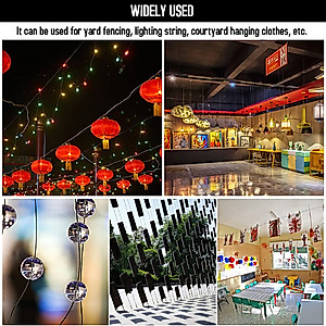 Outdoor String Light Hanging Kit, 200ft Coated Stainless Steel Cable Light Guide Wire, Contain Turnbuckle and Hooks, for Indoor and Outdoor Lights, Patio, Garden