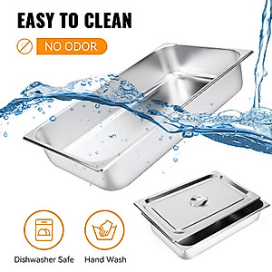 4 Pack Hotel Pans, 1/1 Full Size 4’ Deep Steam Table Pan with Lid, 21" L x 13" W Commercial Stainless Steel Pan Food Containers, Catering Supplies Buffet Display