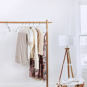 Nature Smile 20 Pack Non-Slip Suit Hanger,Coat Jacket Hangers,Sweater Hangers,PVC-Coating Metal Hangers for Pants,Shawls,Belts,Bras - Dimple & Crease Free T-Shirt Hangers,White Color…