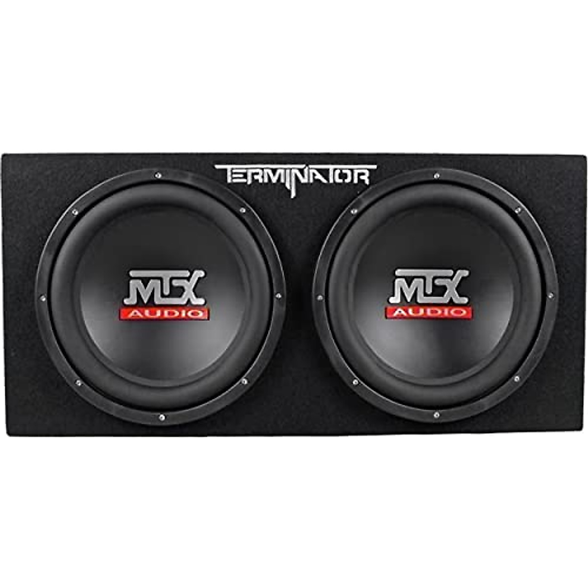 MTX Terminator TNP212D2 1200 Watt 2 Ohm Dual 12 Subwoofers/Sub Box/Amp Package Bundle with Rockville RXC2D 2 Farad Stiffening Power Capacitor & RWK81 Amp Installation Wire Kit (3 Items)