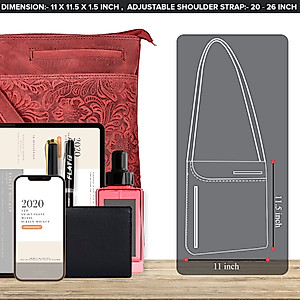 Real Genuine Leather Crossbody Bags for Women - Ladies Sling Bags Adjustable Shoulder Strap Medium Size Purses for Women