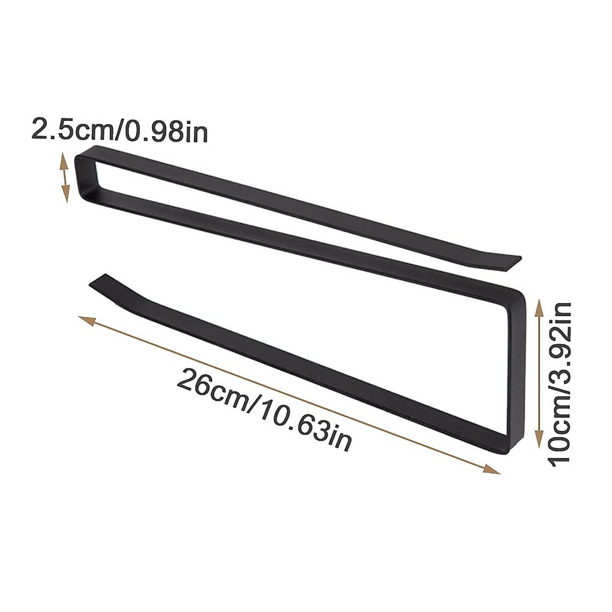 LINFIDITE 2 Pack Paper Towel Holder Hanger Kitchen Paper Towel Racks Under Cabinet Sliding Wall Mount Paper Rolls Rack No Drilling Durable Paper Holder for Kitchen Pantry Bathroom Toilet, Black