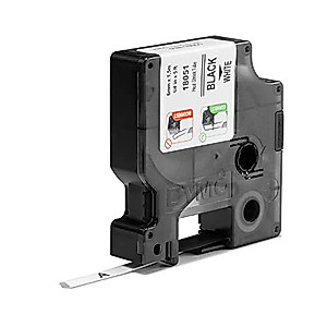 DYMO Industrial Heat Shrink Tubes for DYMO LabelWriter and Industrial Label Makers, Black on White, 1/4", (18051)