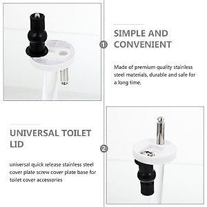 UKCOCO Toilet Seat Bolts and Screws - Toilet Seat Hinges Quick Release Hinge Fixings Toilet Seat Replacement Parts Kit For Toilet Seat Hinges Replacement
