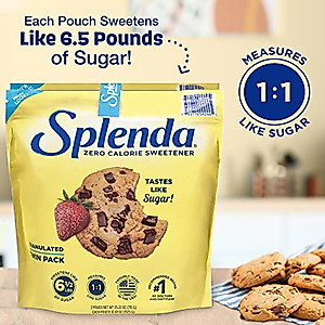 SPLENDA No Calorie Sweetener, Granulated Sugar Substitute, Resealable Twin Pack Bags, 25.22 Ounce (Each Pouch: 12.61 oz)
