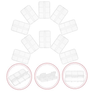 EXCEART 10pcs Nail Art Storage Box Nail Charm Storage Boxes Art Supply Organizer Manicure Case Small Craft Organizers Jewelry Container Rhinestones Holder Plastic Bead Box Strip