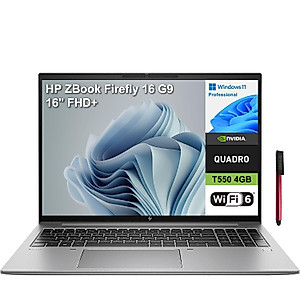 HP ZBook Firefly 16 G9 Laptop, 16" FHD+, Intel Core i5-1245U (Beat i7-11370H), Quadro T550, 64GB DDR5 RAM, 2TB PCIe SSD, WiFi 6, Backlit KB, FR, Windows 11 Pro, BROAG