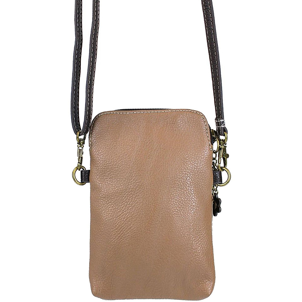 Chala Cat Cellphone Crossbody Handbag - Convertable Strap, Cat Lovers Gift (Brown)