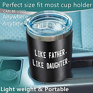 Kpafig Like Father Like Daughter, Funny Christmas, Birthday Gifts, Father's Day Gifts for Dad from Daughter, Insulated Stainless Steel Dad Travel Coffee Mug Tumbler Cup with Lip and Straws 20oz