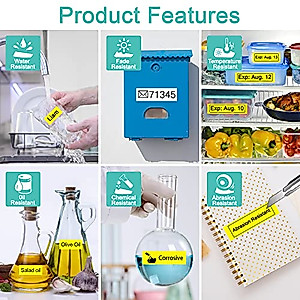 NineLeaf 10 Pack Compatible Label Tape Replacement for Brother TZe TZe-651 TZ-651 TZ651 Black on Yellow Laminated Tapes 24mm 1'' x 26.2 ft Work with P-Touch PT-D600 PT-P710BT 2730 E500 Label Maker