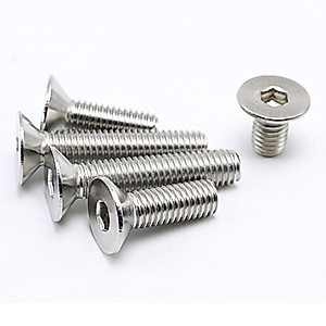 M4 x 60mm Flat/Countersunk Head Socket Screws,20 Pcs,Stainless Steel,Full Thread,Right Hand,Metric