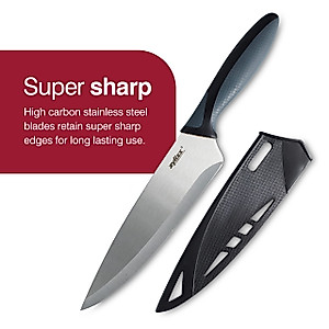 ZYLISS 4 Piece Value Knife Starter Set with Sheath Covers, Stainless Steel