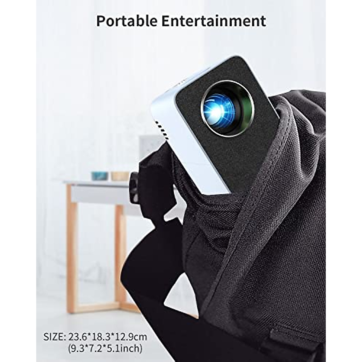 WiFi Projector Home Cinema Wireless 1080P Movie Projectors for iOS & Android, 7000 Lumens Full HD Indoor Outdoor Gaming Projector, Compatible with Airplay, Smartphone, TV Stick, HDMI, USB, PS5