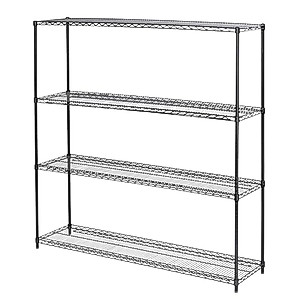 Alera ALESW207218BA BA Plus 72 in. x 18 in. x 72 in. 4-Shelf Wire Shelving Kit - Black Anthracite Plus