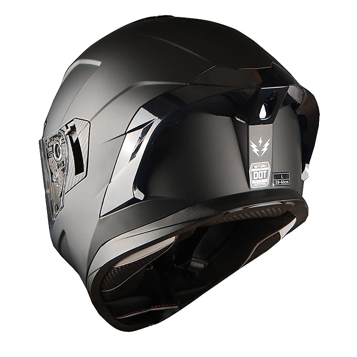 1Storm Motorcycle Full Face Helmet DOT Adults Street Bike Dual Visor Sun Inner Shield Anti Fog Pinlock Ready Shield : Matt Black