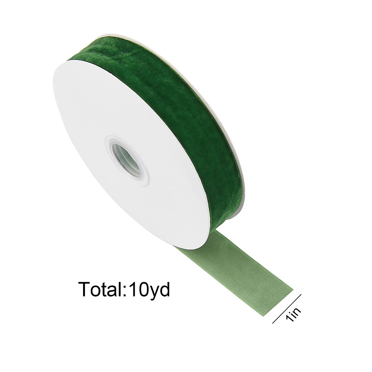 10 Yards Velvet Ribbon 1 Inch Vintage Velvet Ribbon Satin Ribbon Roll Nylon Velvet Wired Ribbon Single Side Velvet Ribbon for Christmas Gift Wrapping, Wedding, Hair Bows