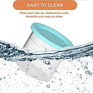 VRINO Creami Deluxe Pints, for Ninja Pints,16 OZ Ice Cream Storage Containers Bpa-Free,Dishwasher Safe Compatible NC301 NC300 NC299AMZ Series Ice Cream Maker