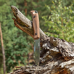 BPS Knives Set HK1S and BS3S Set - Carbon Steel Knives Full Tang Knives with Leather Sheaths Scandi Grind Camping Bushcraft Knives Bushlore