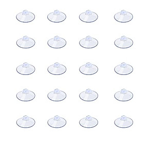 AQUANEAT 20 Packs Suction Cups 0.8/1.2/1.8/2.2 Inch Clear Sucker Pads Without Hook for Glass Home Organization Decoration (0.8 inch)