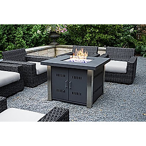 Pleasant Hearth OFG901T Montreal Square Gas Fire Pit Table, 38"