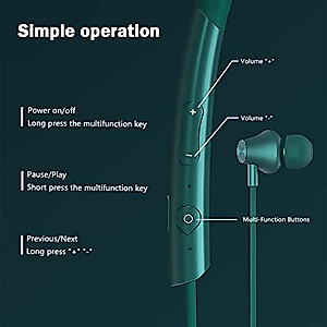 ESSONIO Bluetooth Headphones Neckband Bluetooth Headphones Earbuds with Microphone Wireless Bluetooth Headphones for Sport