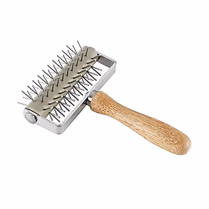 Stainless Steel Pizza Dough Roller Docker,Time-Saver Pizza Dough Roller Docker with Wood Handle, Pizza Bread Pin Puncher Pizza Wheel, for Pizza Cookie Cake Pie Pastry Bread Dough