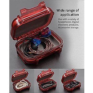 FEDAI Earphone Case, ABS Resin Hard Storage Box Multifunction Protective Case for Earphone, Earbud, in-Ear Monitor Eartip(Black)