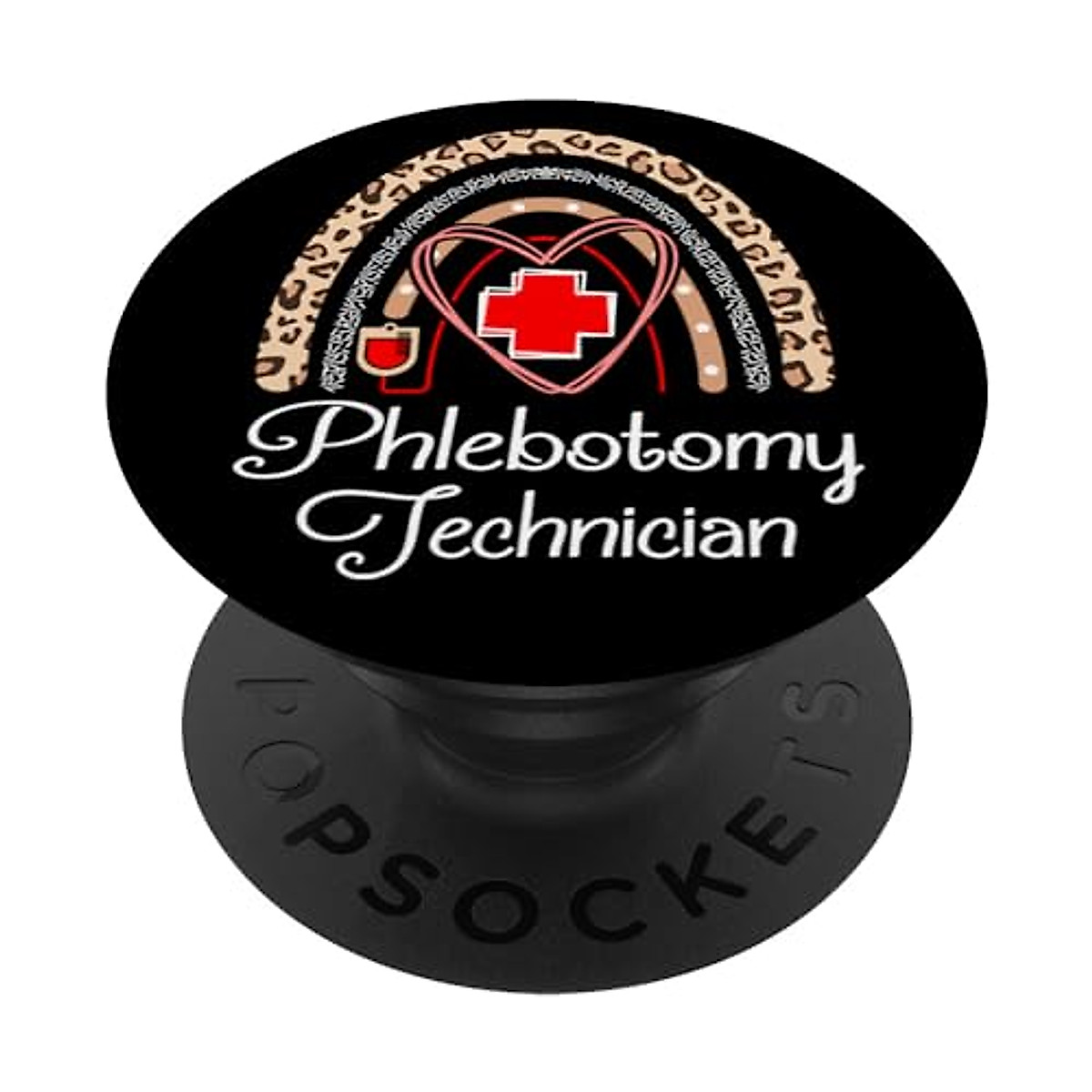 Phlebotomy Technician Boho Rainbow Funny Phlebotomist PopSockets Standard PopGrip