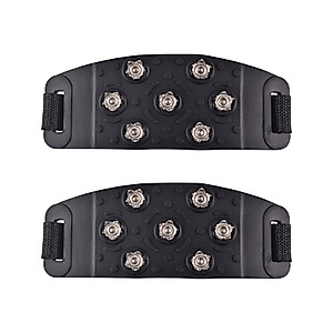 Crampon Traction Ice Cleats for Boots Anti Slip Shoe Grips, 7 Point Ice Spikes Snow Cleats for Women Men Hiking,Jogging,Ice Fishing,Mountaineering