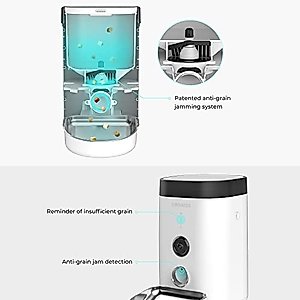 DOGNESS Automatic WiFi Dog/Cat Smart Camera Feeder - 6.5Lbs Large Capacity App Control Food Dispenser with WiFi, Portion Control, Voice Recording, Camera, Timer Programmable (4L White)