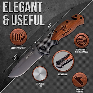 Gifts for Men, Personalized Pocket Knife w Name or Text, 20 Optional Icons, 14 Elegant Font, Custom Pocket Knife - Gifts for Husband from Wife, Daughter, Son, Customized Pocket Knives