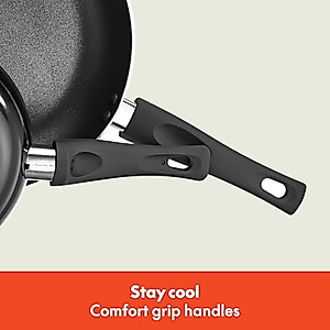 bella Cookware Set, 12 Piece Pots and Pans with Utensils, Nonstick PFOA Free Scratch Resistant Cooking Surface Compatible with All Stoves, Nylon and Aluminum, Black
