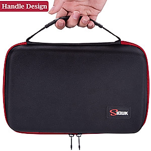SIQUK Dice Storage Case Big Capacity DND Dice Case Dice Organizer Box With Handle and Double Removable Slotted Tray Dice Organizer Case for Dungeons & Dragons and Other RPG Table Game， Red