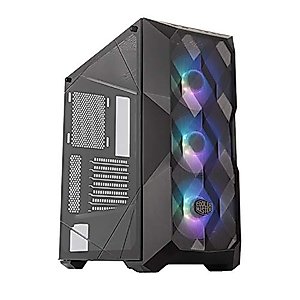 Cooler Master MasterBox TD500 Mesh Airflow ATX Mid-Tower with Polygonal Mesh Front Panel, Crystalline Tempered Glass, E-ATX up to 10.5", Three 120mm ARGB Lighting Fans