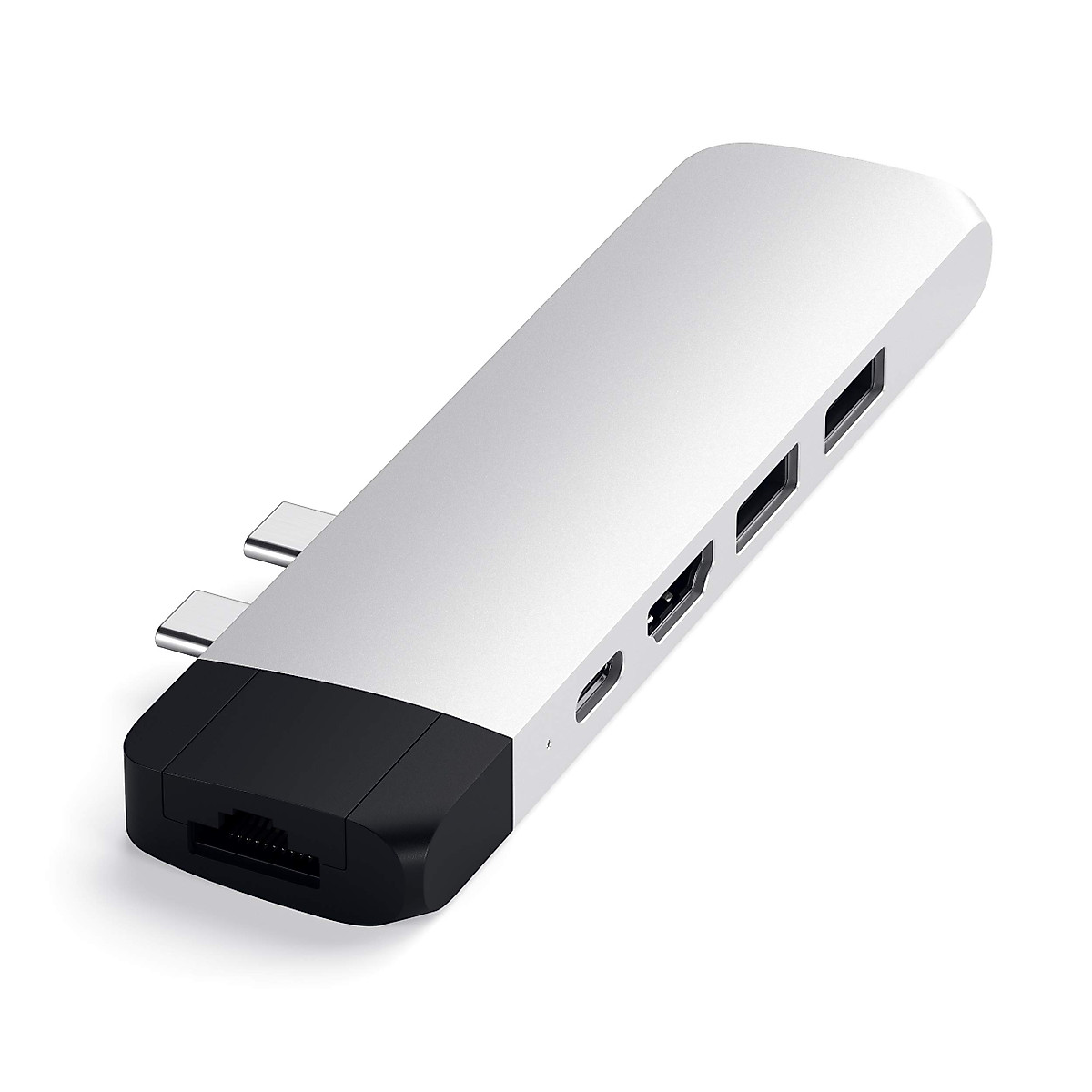 Satechi Type-C Pro Hub Adapter with Ethernet - 4K HDMI, USB-C PD, Gigabit Ethernet, USB 3.0, Micro SD Card Slot - for M2/ M1 MacBook Pro/Air (Silver)