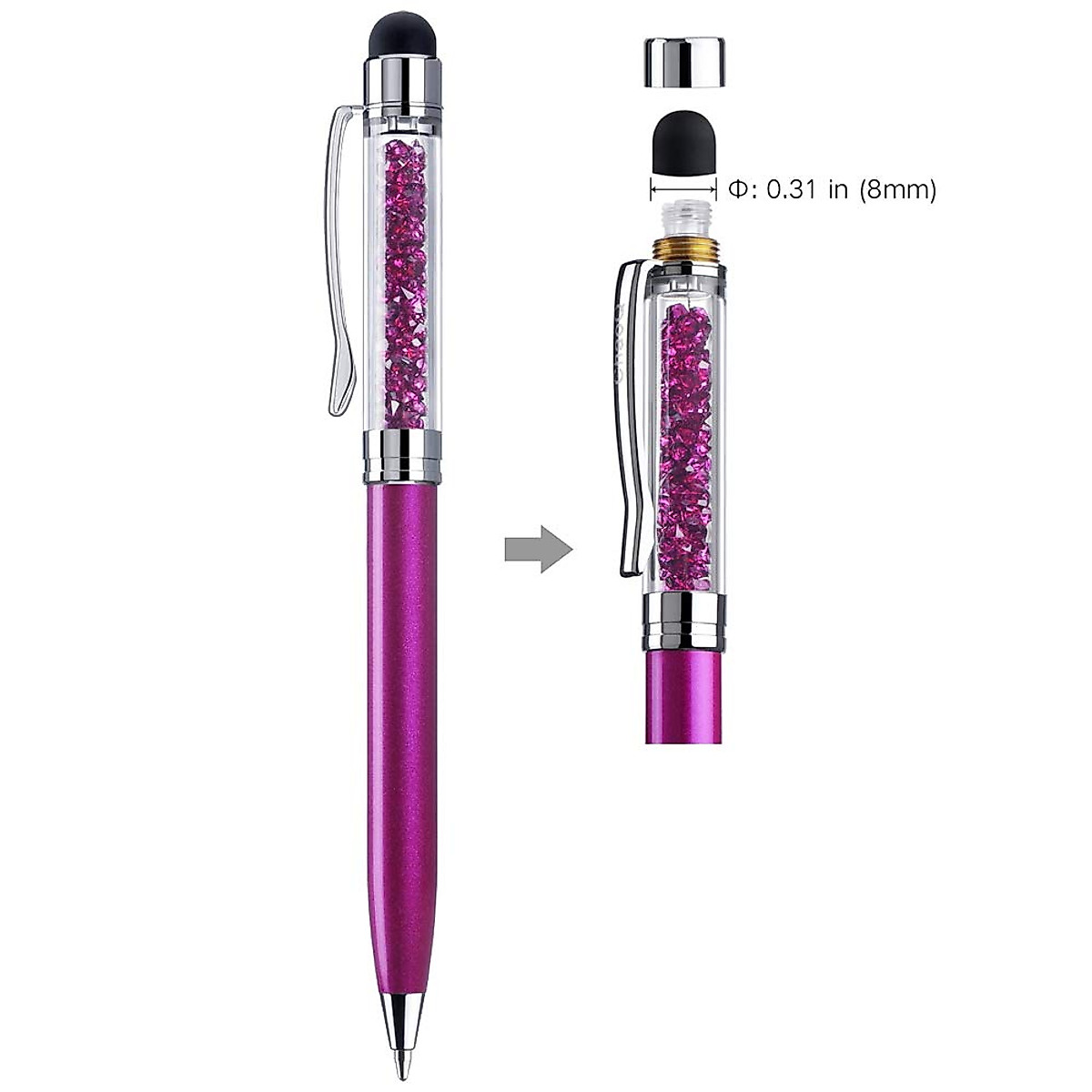 0.31 Inches (8 mm) Replaceable Rubber Tips for ChaoQ Stylus Pens (Pack of 10)