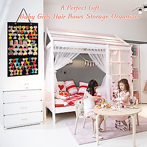 Bow Holder For Baby Girls, Newborn Hair Bows Holder, Hanging Hair Clips Storage Organizer, Hair Clips Storage Hanger Display Stand For Girl Room (Black)