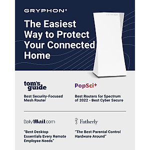 Gryphon Tower Super-Fast Mesh WiFi Router – Advanced Firewall Security, Parental Controls, and Content Filters – Tri-Band 3 Gbps, 3000 sq. ft. Full Home Coverage per Mesh Router