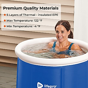 Lifepro Portable Ice Bath Tub with Cover and Storage Bag - Home & Travel Ice Bath Tub for Athletes and Adults, Durable Cold Plunge Tub for Home Therapy Sessions, Outdoor Ice Bath Cold Water Plunge Tub