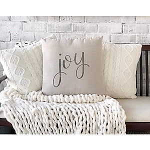 Decorative Knit Throw Pillow Cover Chiristmas Farmhouse Sweater Square Warm Cushion Cover for Couch, Bed, Home Accent Decor (Cream, (18x18 inches(45x45cm))