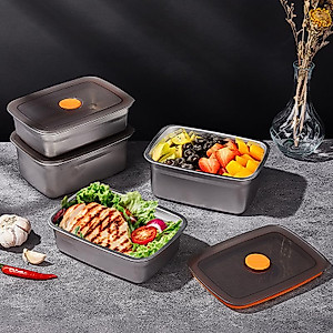 GIUOIDUO 20 PCS Food Storage Containers with Lids Airtight (10 Containers & 10 Lids)，stainless steel food containers leak proof storage box with lid Locking Food Storage Container freezer storage