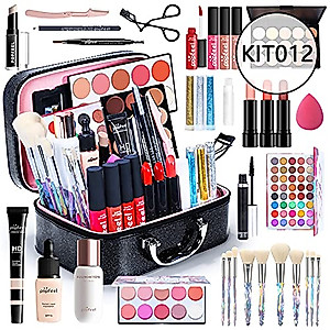 Joyeee All-in-One Makeup Gift Set Travel Makeup Kit Complete Starter Makeup Bundle Lipgloss Lipstick Concealer Blushes Powder Eyeshadow Palette Cosmetic Palette for Teen Girls & Adults #17