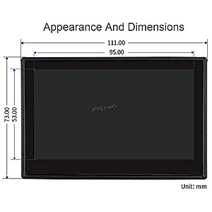 XYGStudy 4.3inch Capacitive Touch Display LCD for Raspberry Pi 4, with Protection Case Cooling Fan Screen Resolution 800×480 IPS Wide Angle MIPI DSI Interface, Supports Pi 4B Driver Free